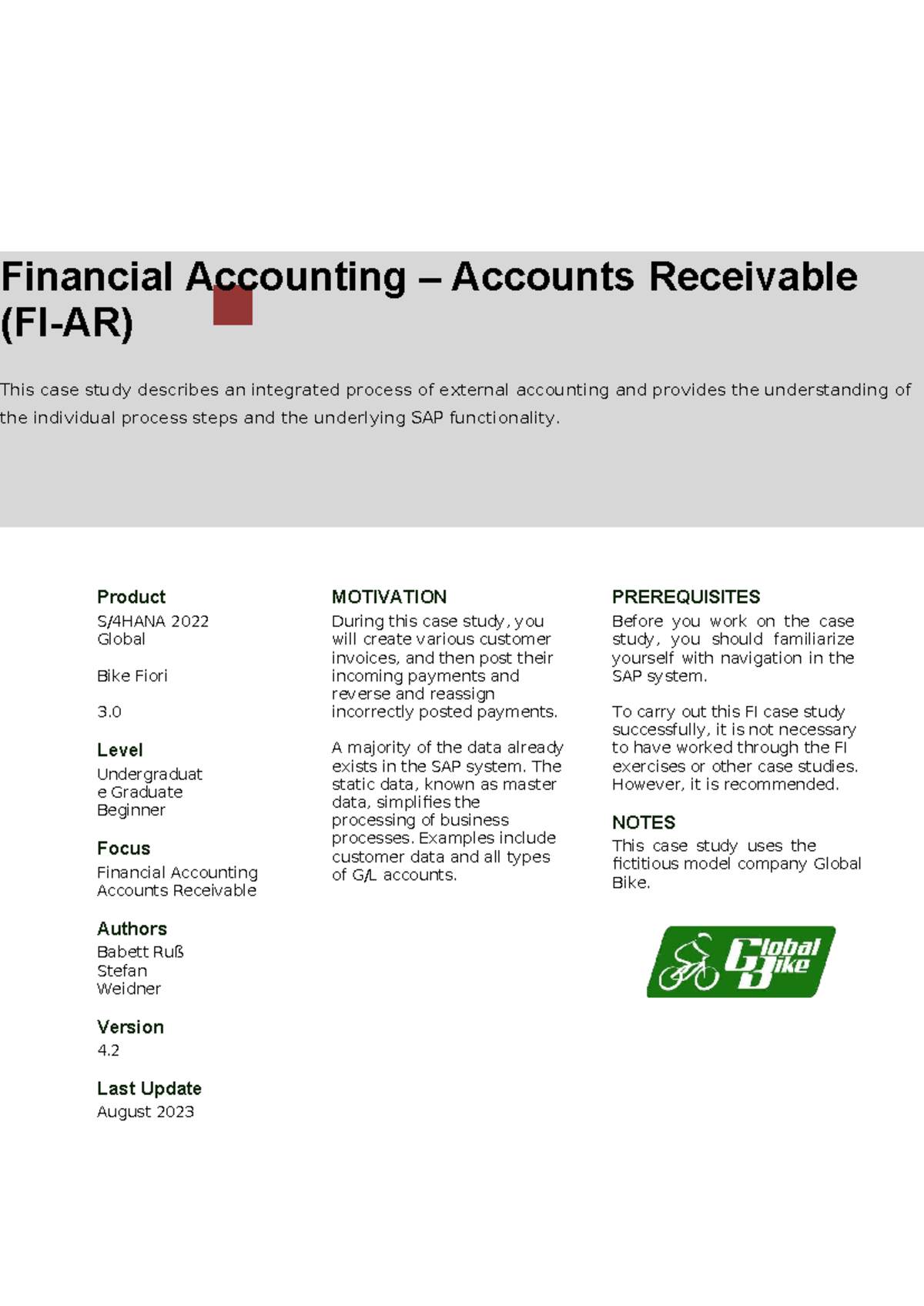 Financial Accounting Case Study: Accounts Receivable (FI-2022) - Studocu