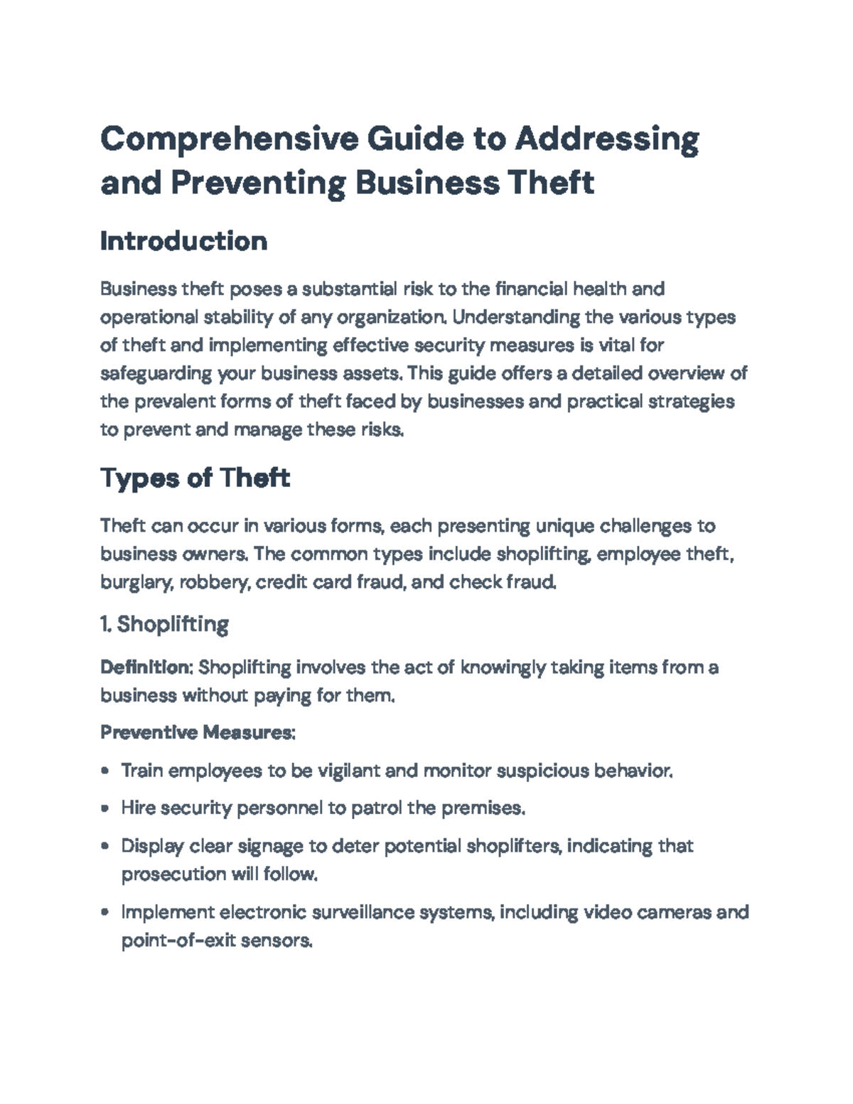 Comprehensive Guide to Preventing Business Theft & Loss Strategies ...