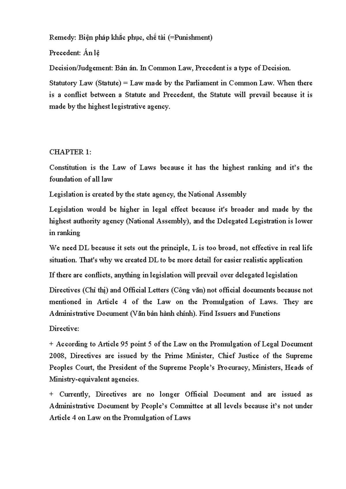 Remedy and Precedent in Common Law: An Intro to Legal Principles - Studocu