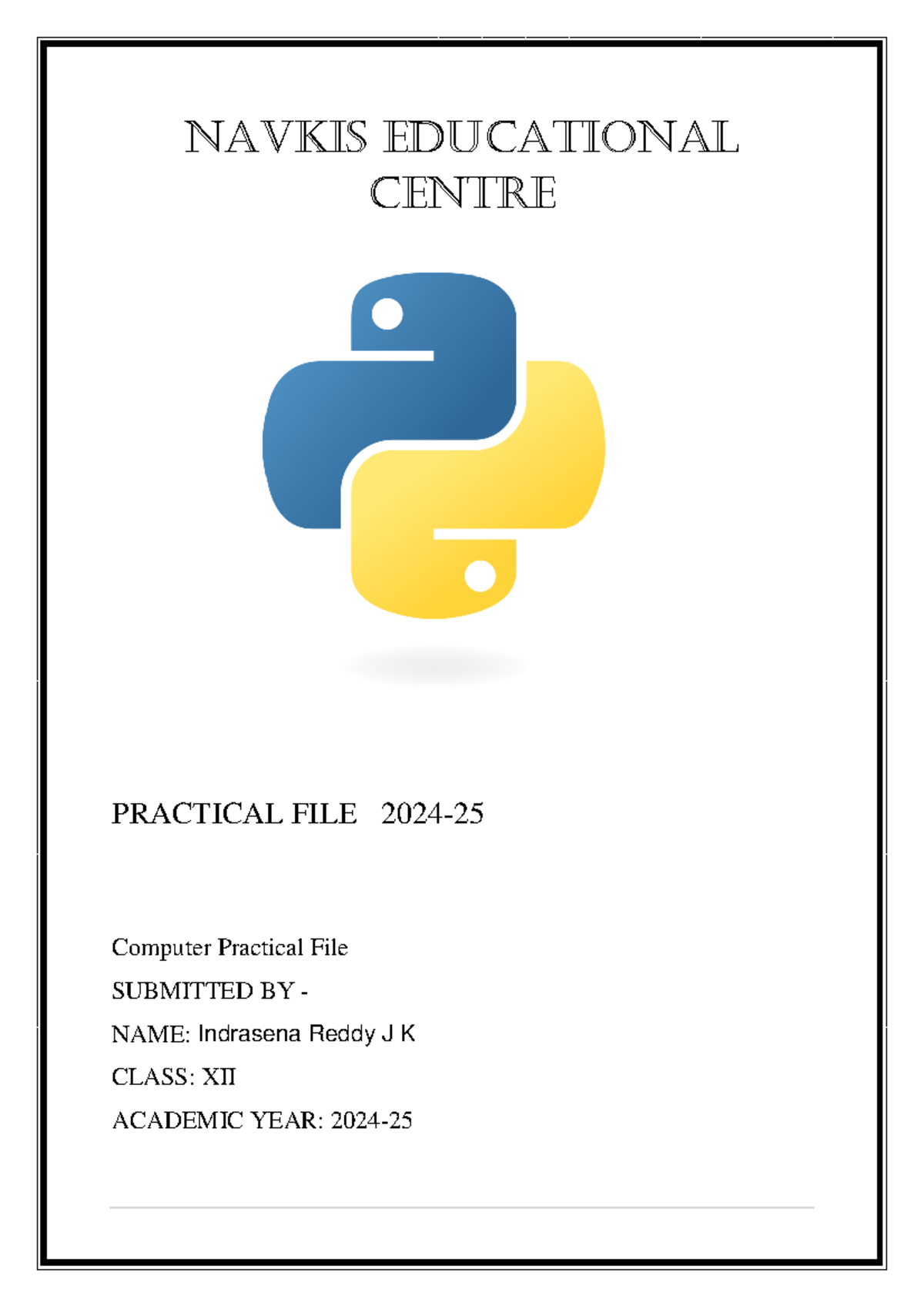 Final Practical File for Computer Class XII (2024-25) - Studocu