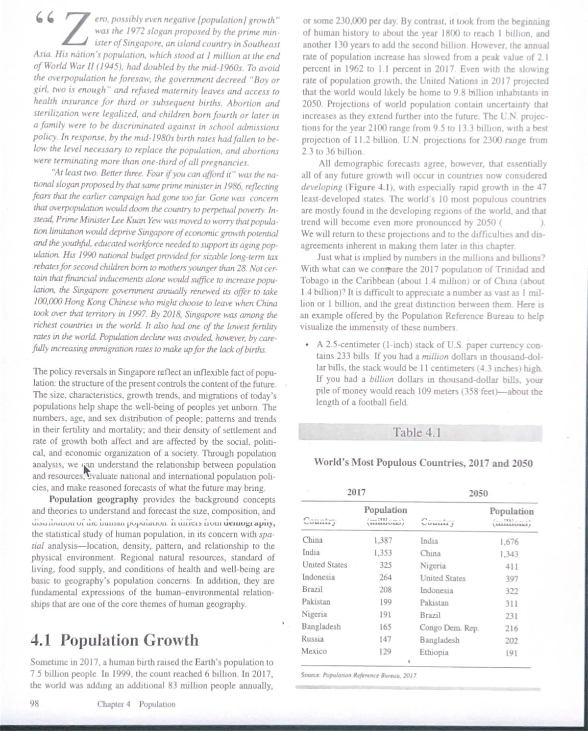 Final Exam Study Guide for Course XYZ123: Population Trends and ...
