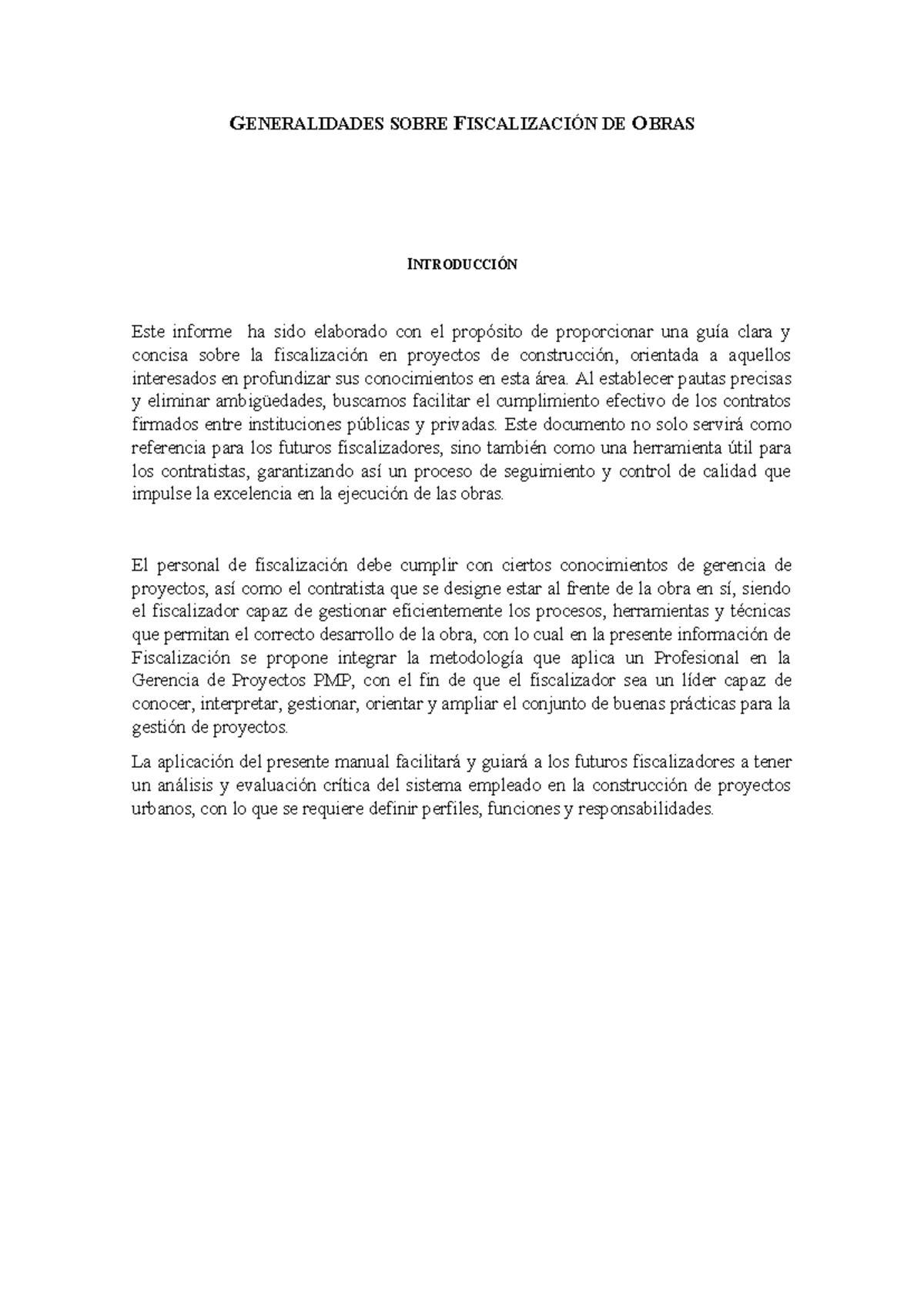 Generalidades sobre Fiscalización de Obras - Proyecto Educativo ...