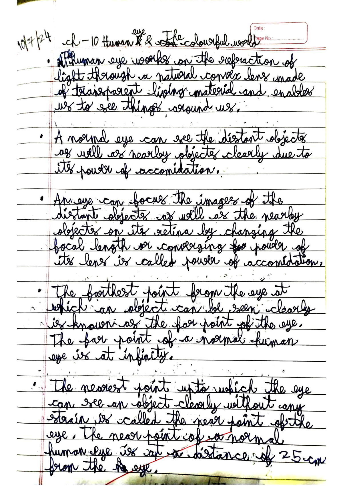 CBSE Class 10 Science - Human Eye & Colourful World Notes - Studocu