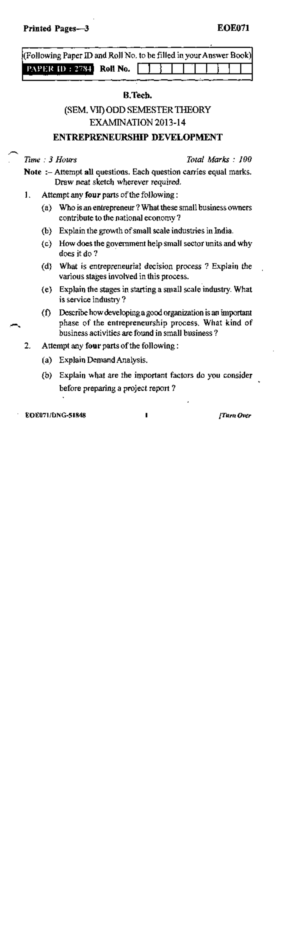 Ed 2013-14 - PYQP - B.tech - Studocu