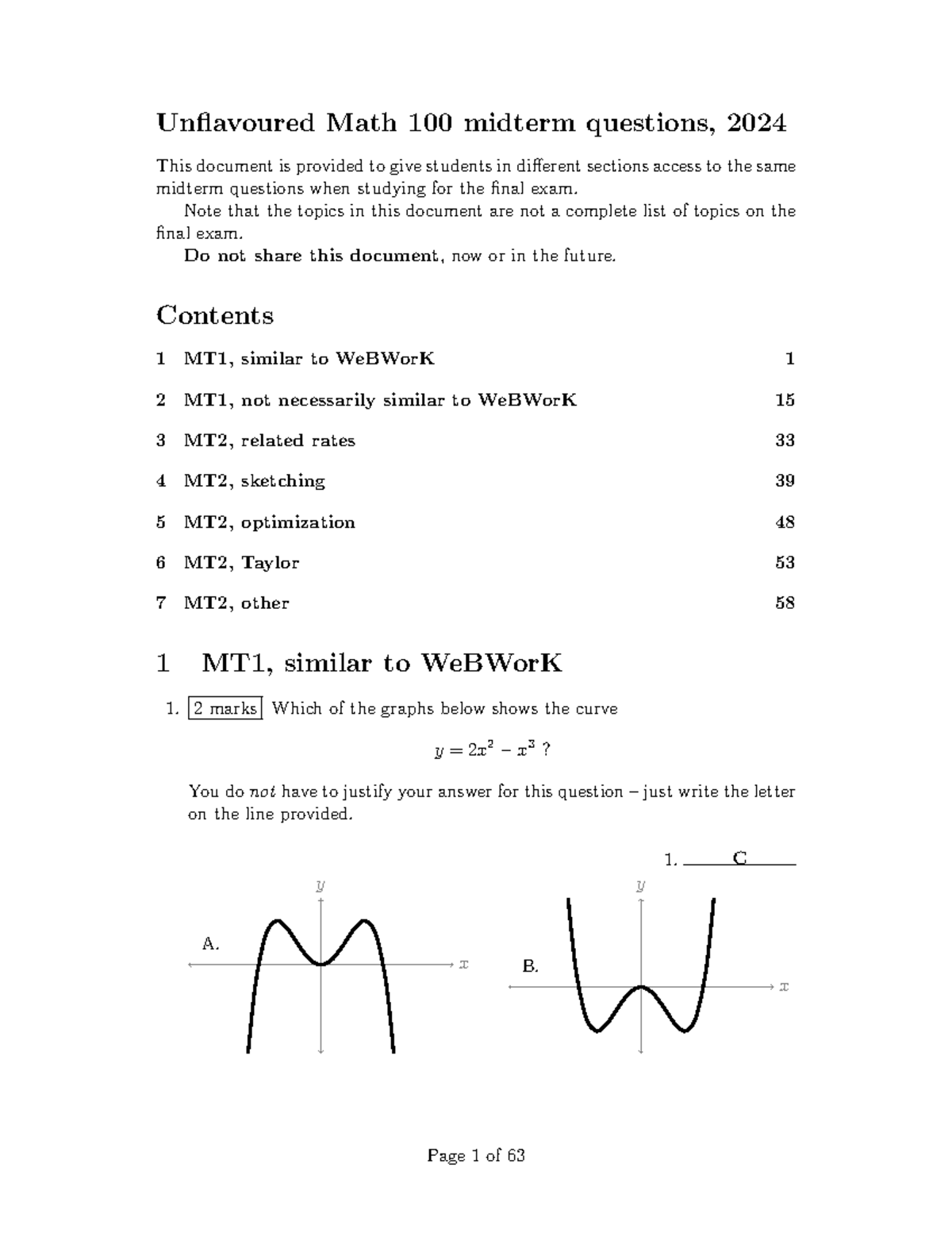 Midterm Solutions for Math 100 - 2024 Exam Prep - Studocu