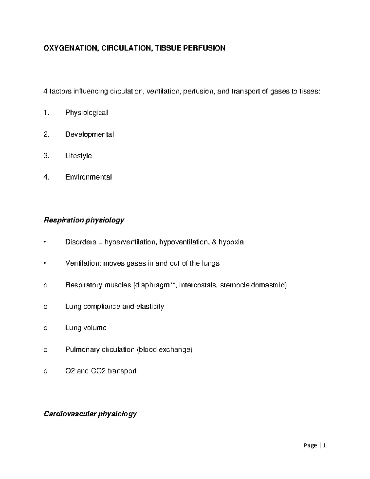 Oxygenation, Circulation & Tissue Perfusion: A Comprehensive Overview ...