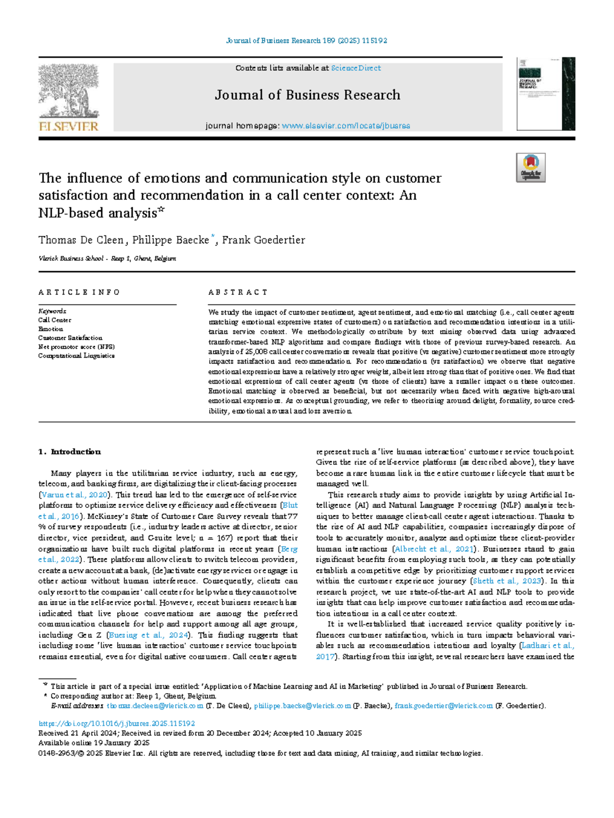 The Influence of Emotions and Communication Style on Customer ...