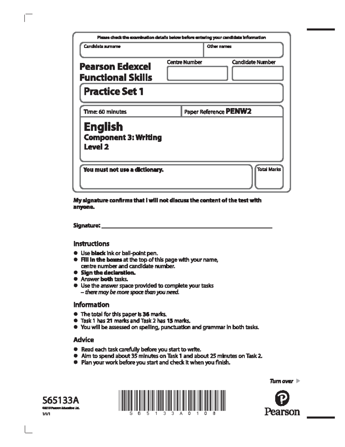 FS English WL2 Practice Test 2 - Writing Exam Guidelines & Tips - Studocu