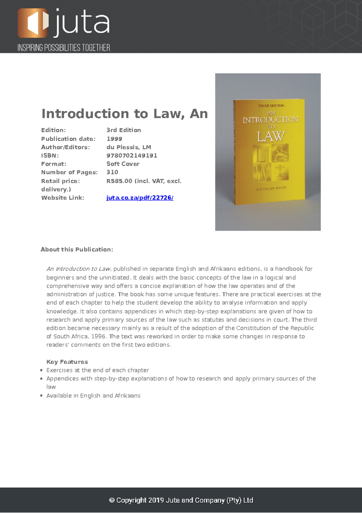 Introduction to Law: A Handy Guide (3rd Edition) - Studocu