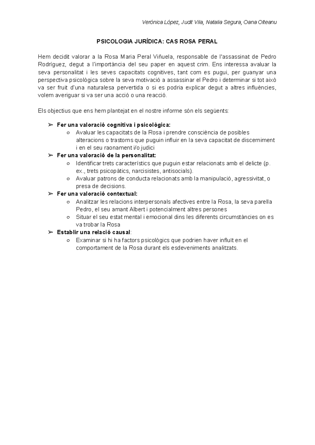 Informe pericial - Verónica López, Judit Vila, Natalia Segura, Oana ...