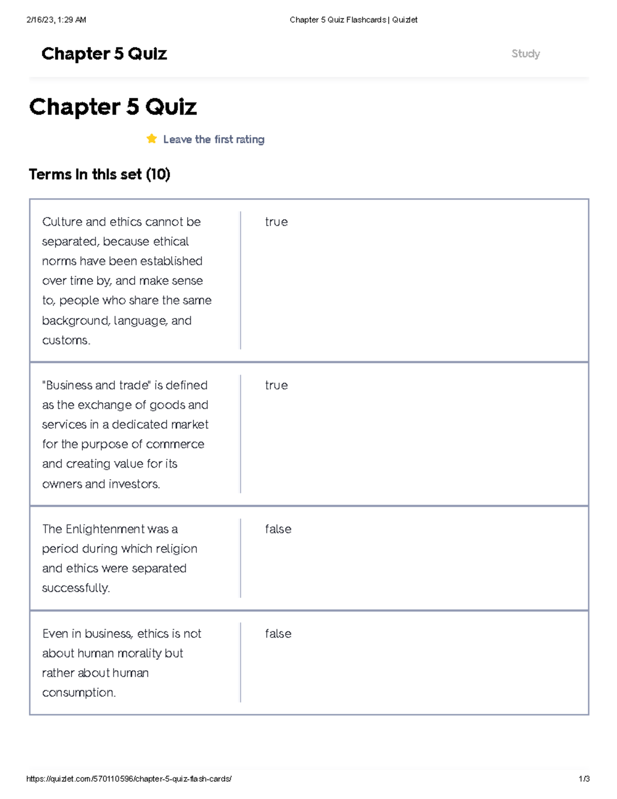 Chapter 5 Quiz Flashcards Quizlet - 2/16/23, 1:29 AM Chapter 5 Quiz Flashcards | Quizlet - Studocu