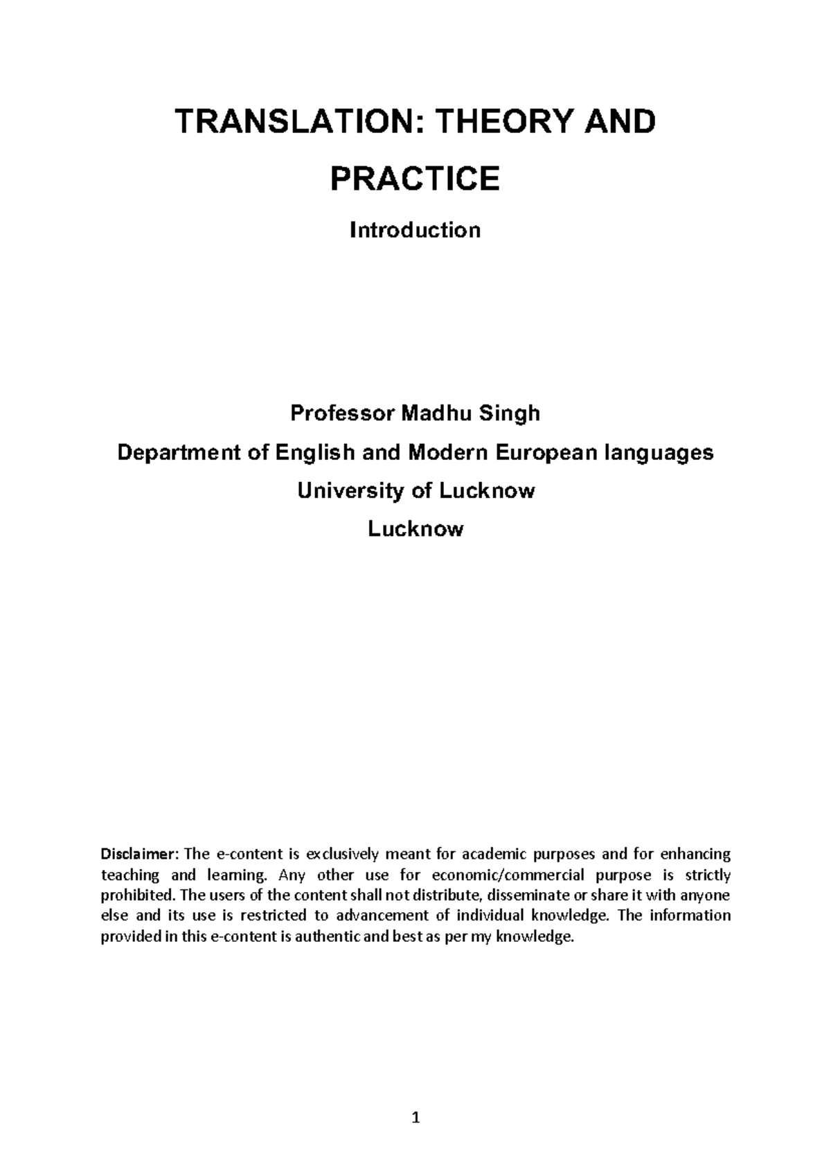 Translation Studies: Theory and Practice Overview and Key Concepts ...