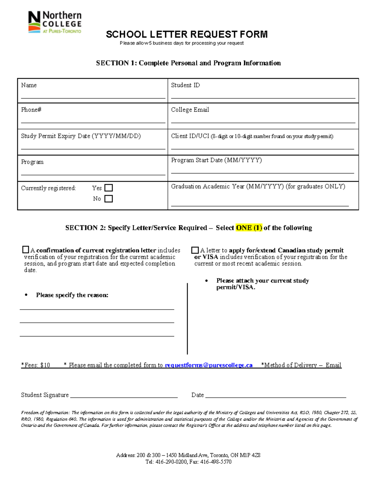 School Letter Request Form (SCHOOL-101) with Detailed Instructions ...