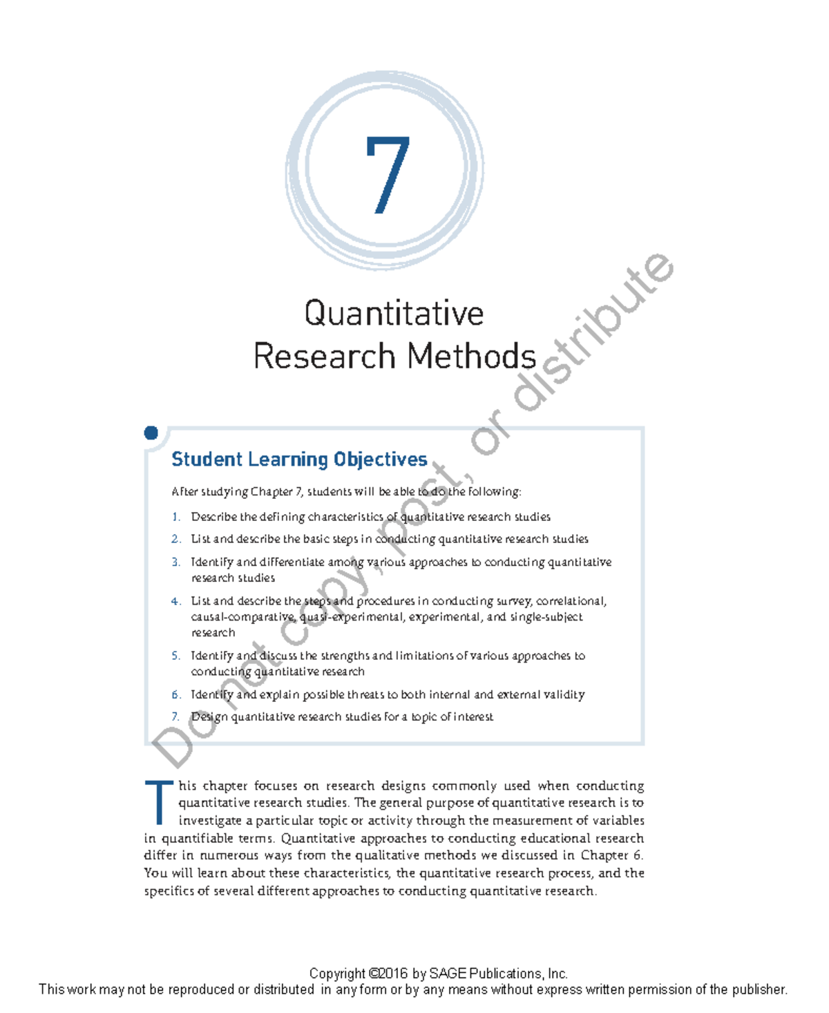 Quantitative Research Methods: Key Concepts and Processes (TE 7) - Studocu