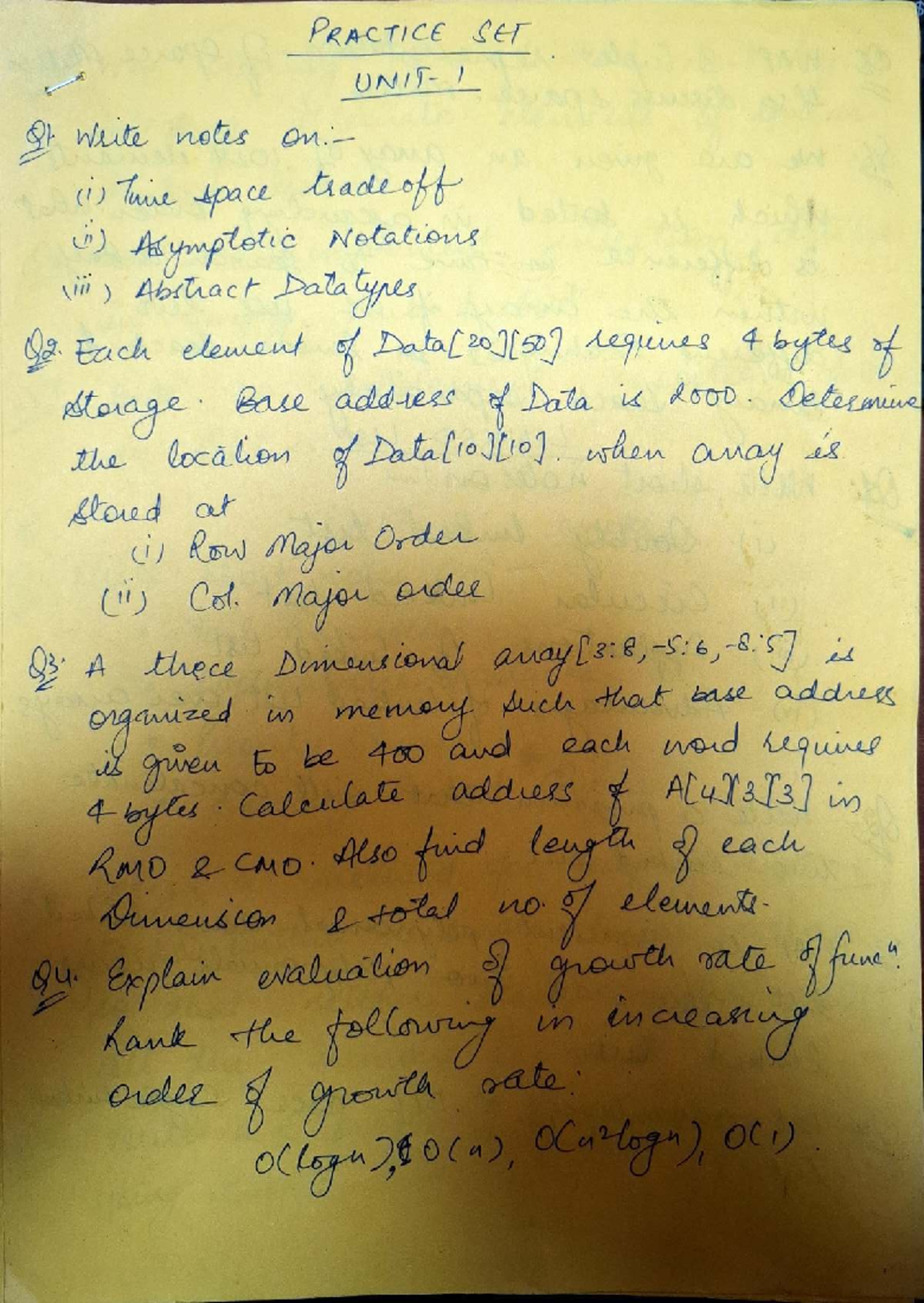 Data Structure Practice Sheet (DSC 101) - Studocu