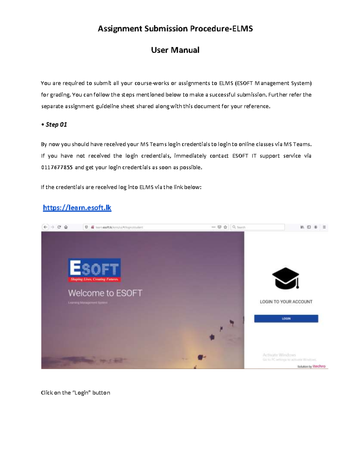 Assignment Submission Guidelines for ELMS: User Manual - Studocu
