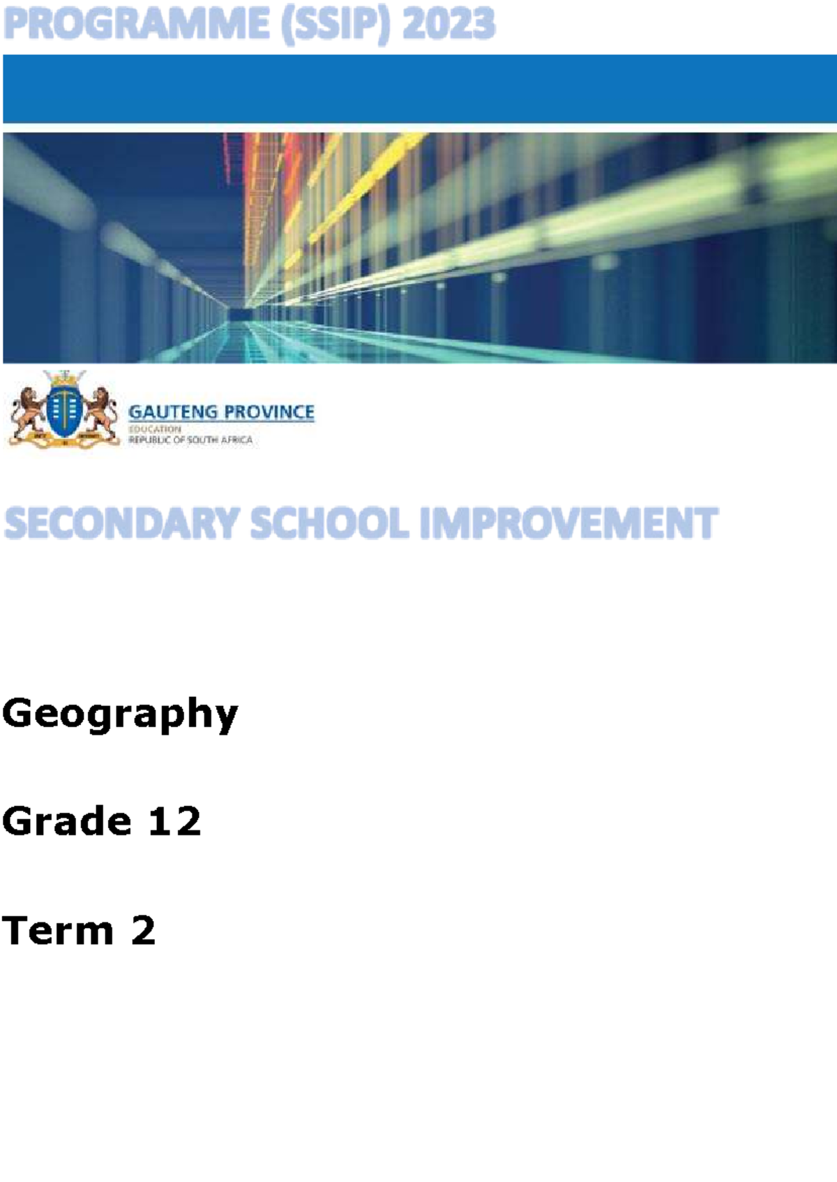 Geography Grade 12 Term 2 Study Guide: Geomorphology & Settlements ...