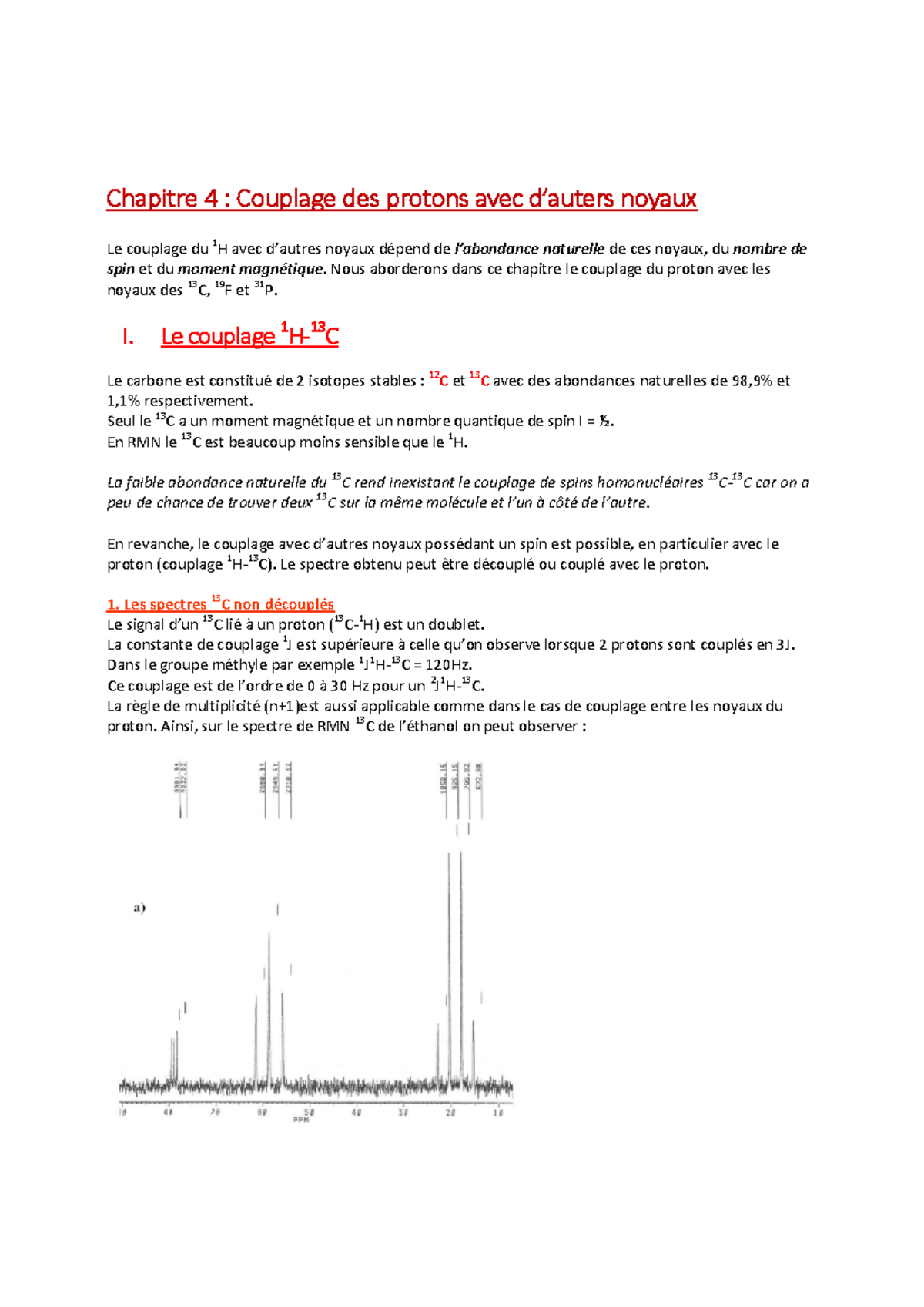 Chapitre 4 - Couplage des protons avec d'autres noyaux - Warning: TT: undefined function: 32 ...