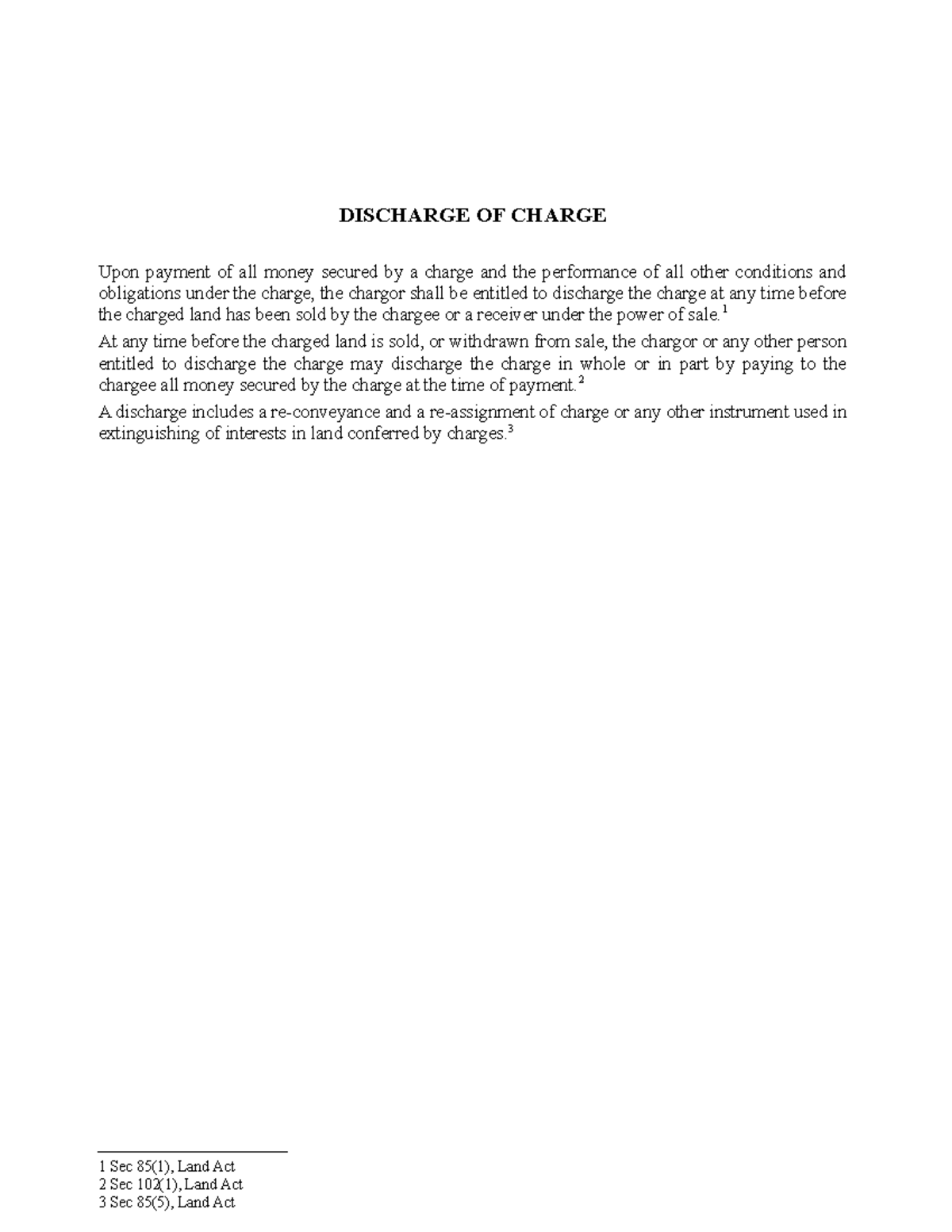 Discharge of Charge: Guide on Payment & Conditions - Case Study - Studocu