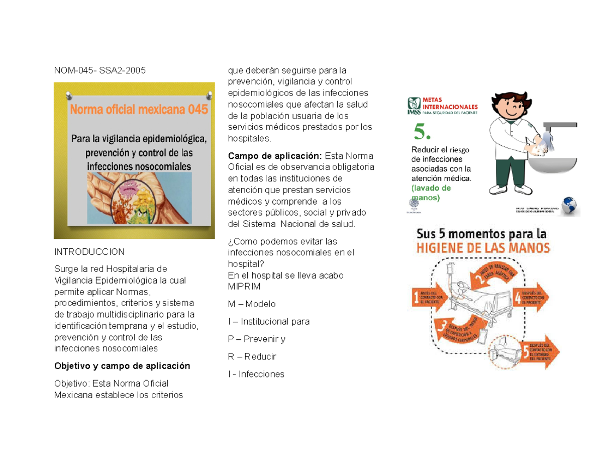 Norma Oficial Mexicana NOM-045-SSA2: Prevención de Infecciones ...