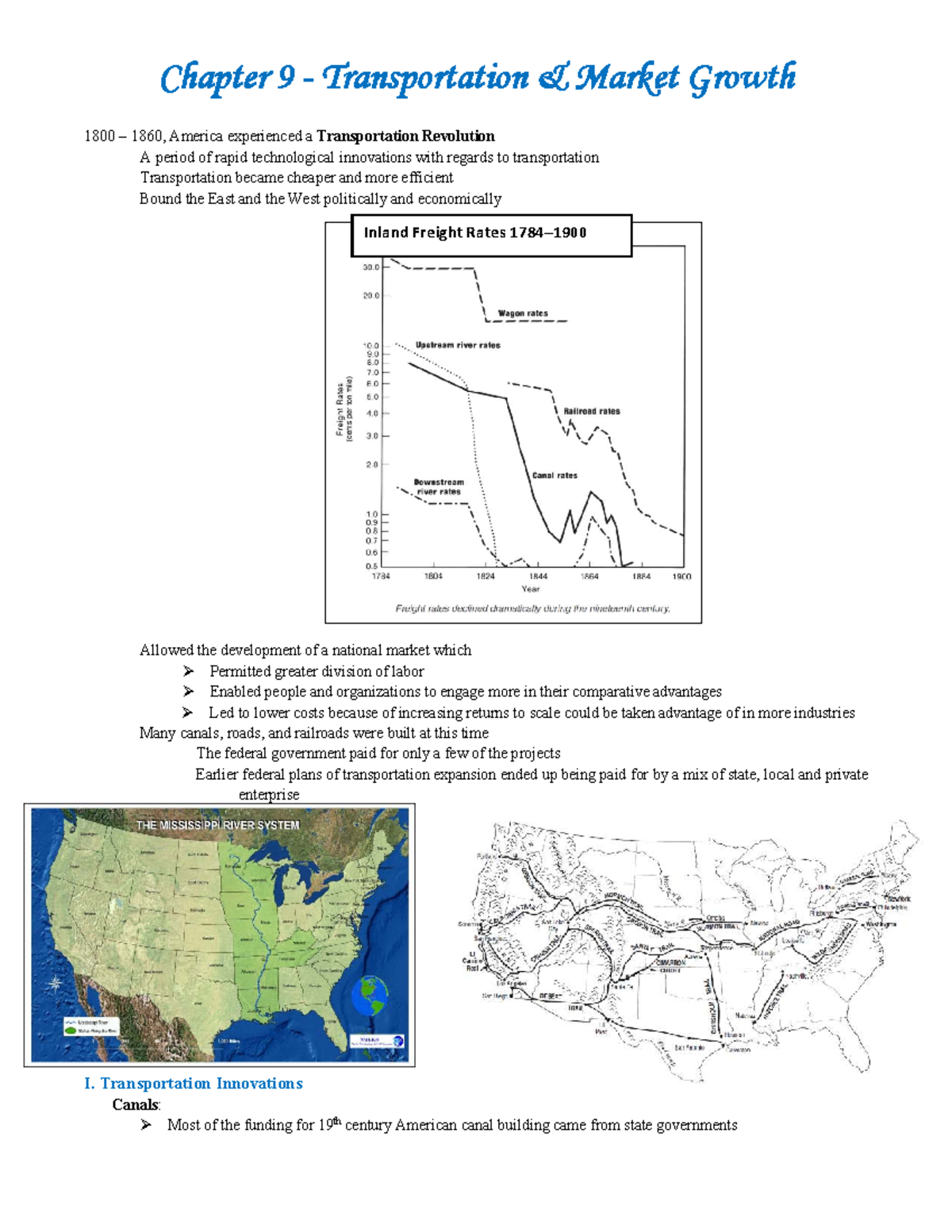 Chapter 9: Transportation Innovations & Market Growth (1800-1860) - Studocu