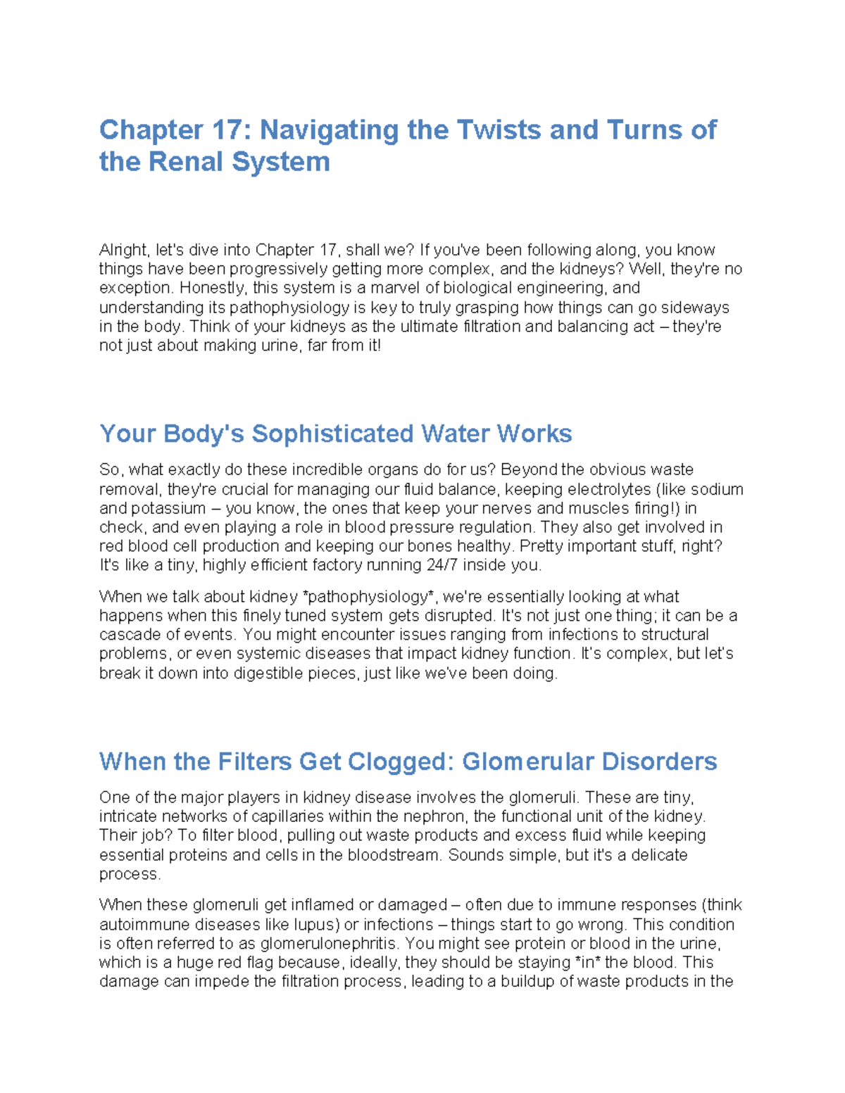 Chapter 17 Review: Understanding the Renal System Pathophysiology - Studocu