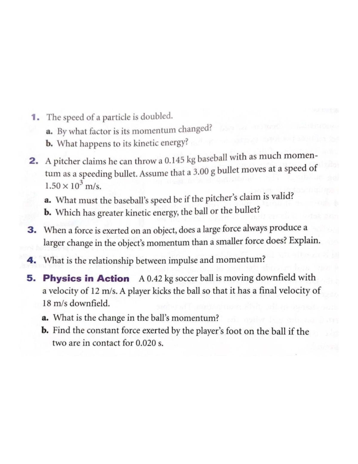 Ch. 6.1 Physics HW: Momentum, Kinetic Energy & Impulse Review - Studocu