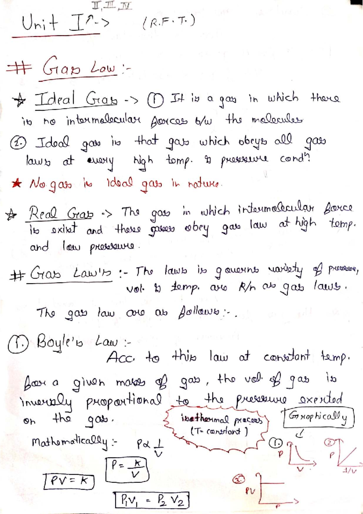 RFT 101: Gas Laws and Ideal Gas Behavior Notes - Studocu