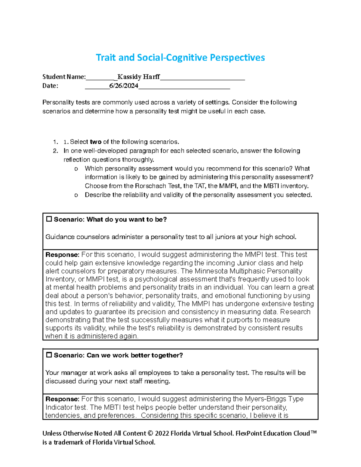 Psychology 1 - Analysis of Personality Tests & Their Applications - Studocu