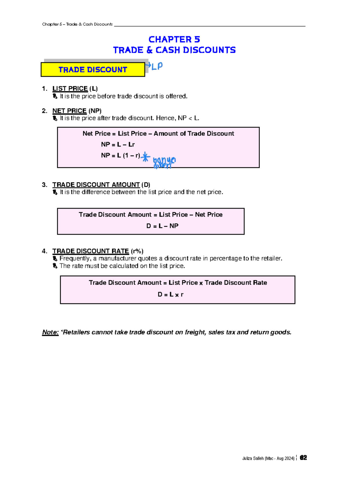 Chapter 5 - Trade & Cash Discounts Analysis and Examples - Studocu