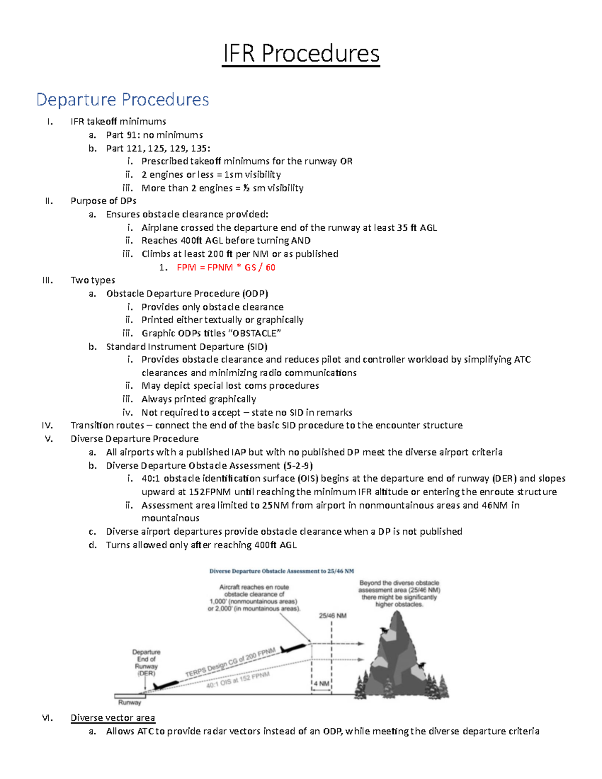 IFR Procedures Overview (Final Exam): Departure, En Route & Arrival ...