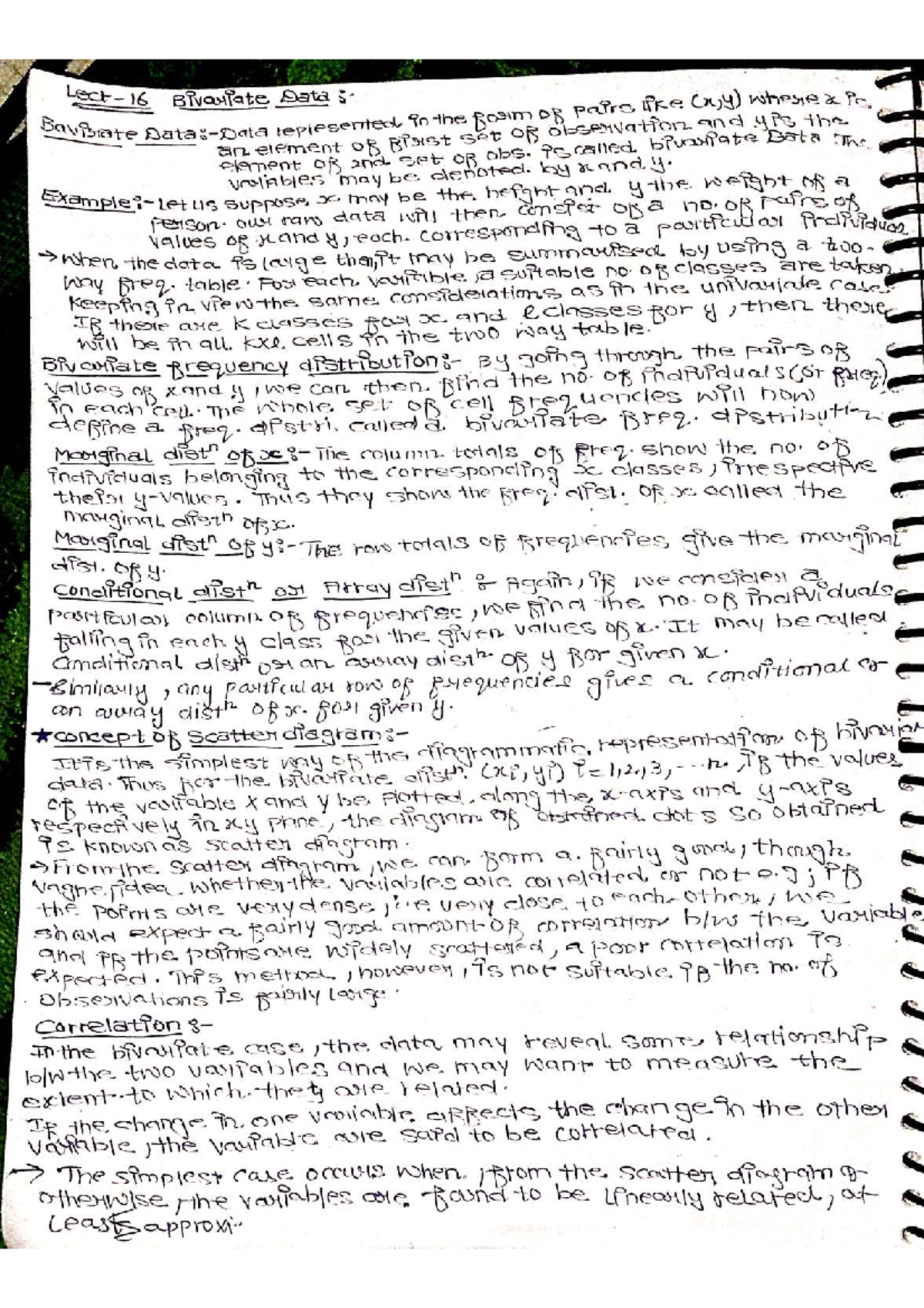 Correlation and Bivariate Data Analysis (Course Code: 16) - Studocu