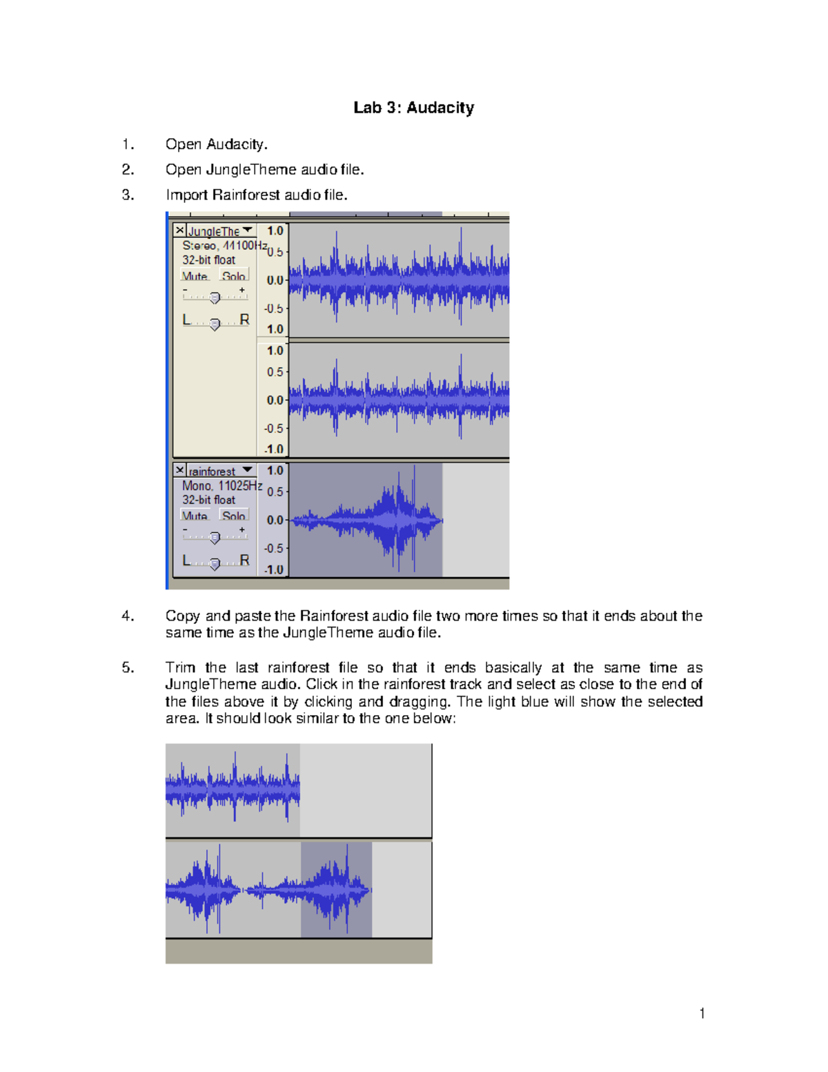 Lab 3: Audacity Sound Editing Techniques and Steps - Studocu