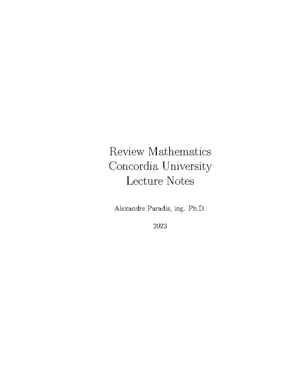 Review of Complex Numbers, Trigonometry, Derivatives & Integrals - MATH ...
