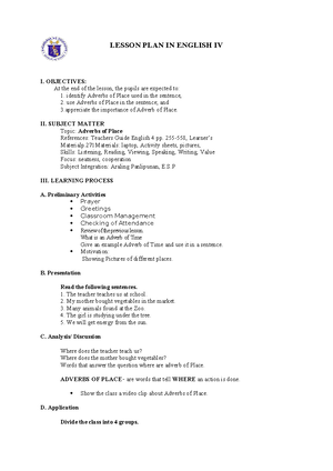AO Cover PAGE - BSED English - Republic of the Philippines DEPARTMENT ...