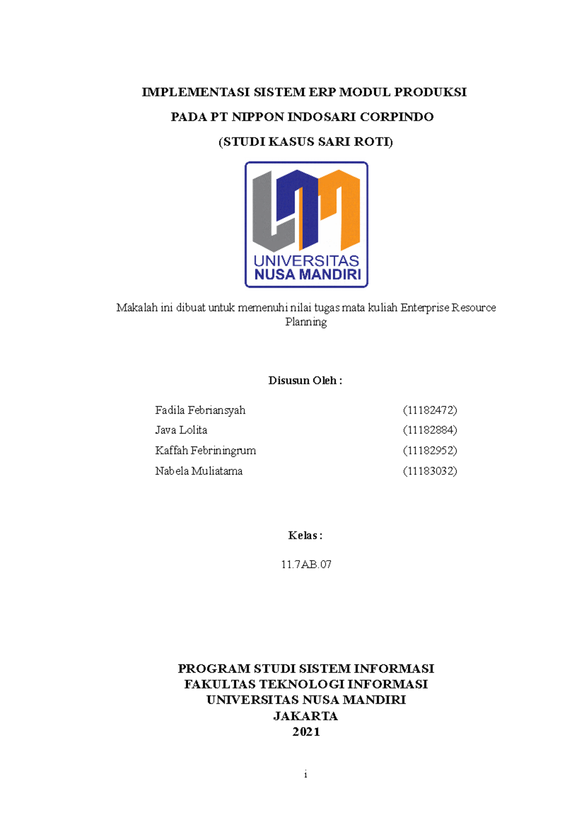 Enterprise Resource Planning - Final Project - IMPLEMENTASI SISTEM ERP ...