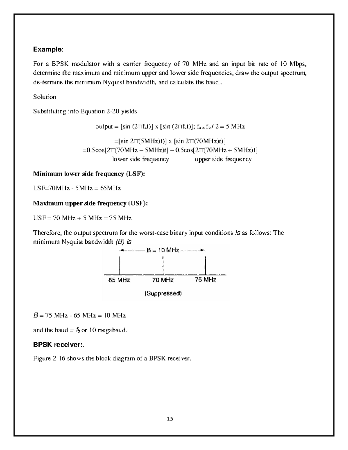 ELEC 367 - Lecture 5: BPSK and QPSK Modulation Techniques - Studocu