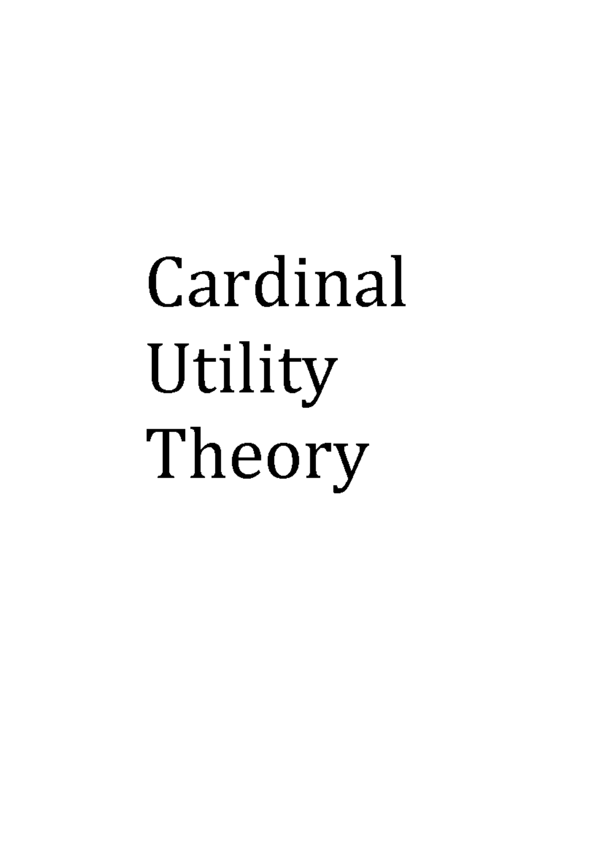 EE HU Notes: Understanding Cardinal Utility & Consumer Equilibrium ...
