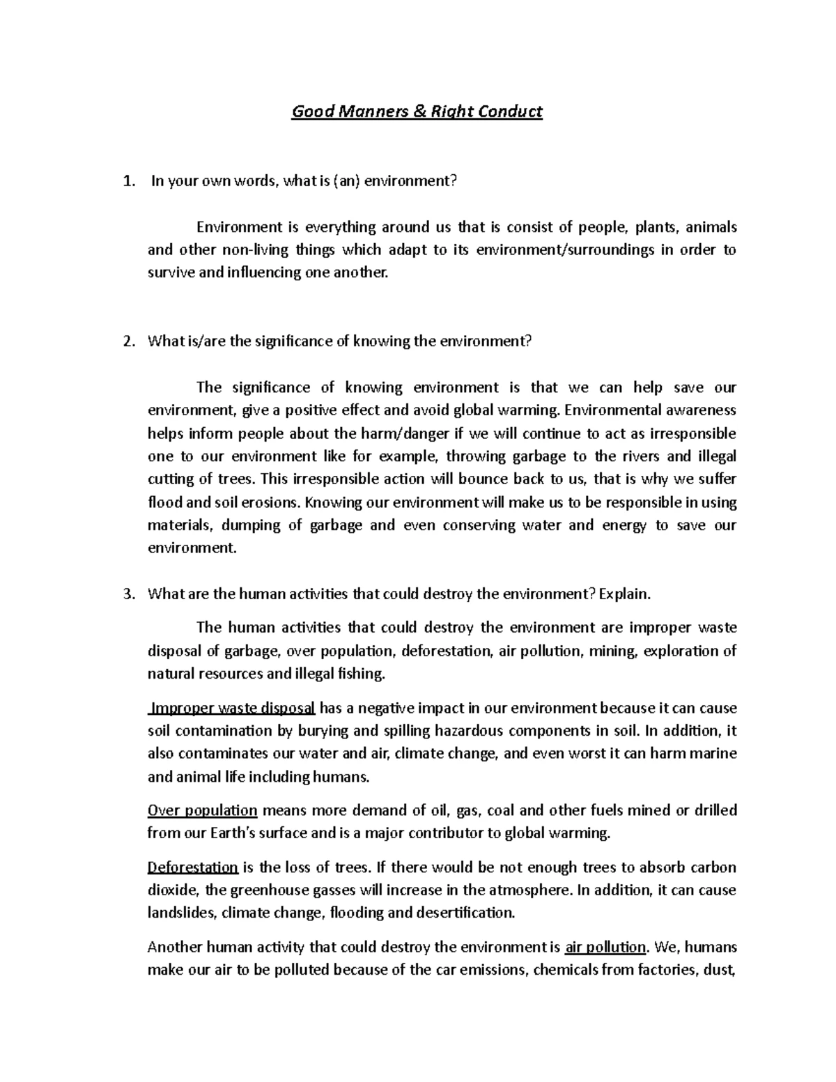 GMRC- Module- Final - course - MODULE ON EEd Spec 211: (GOOD MANNERS ...