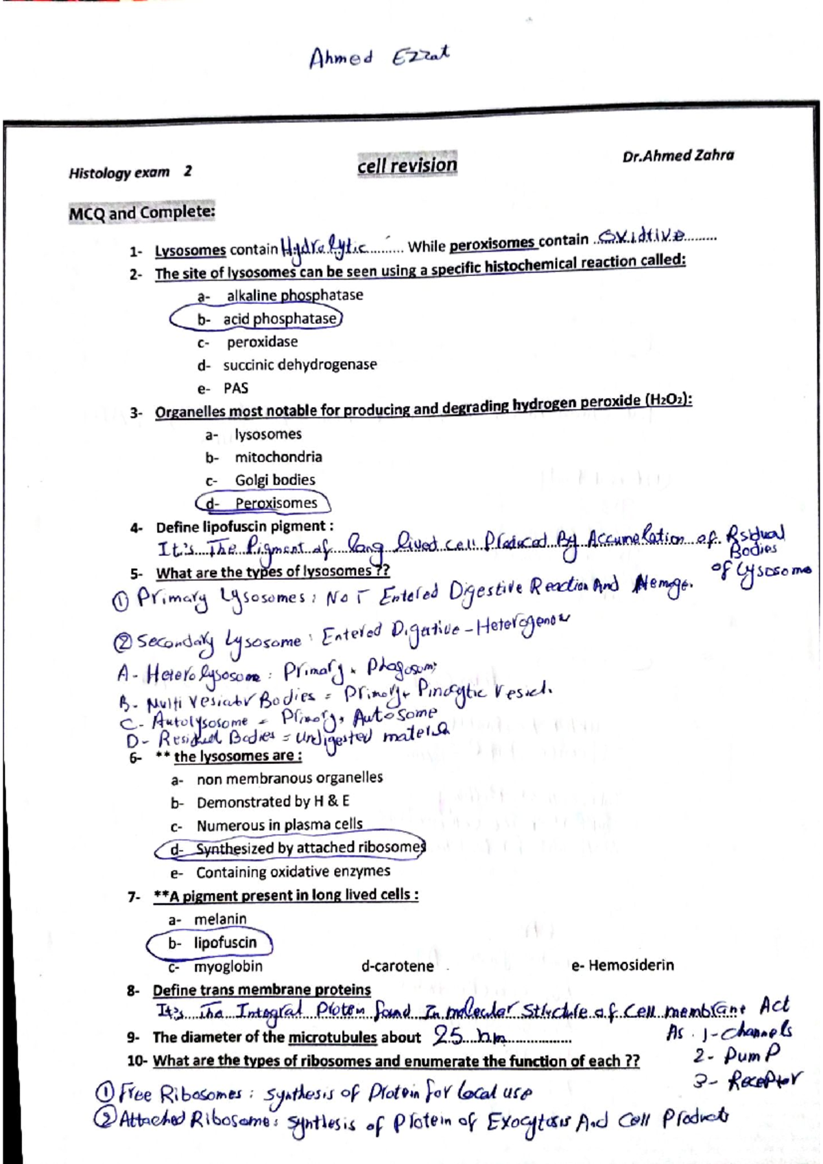 Histology Exam Practice Materials for Better Preparation - Studocu