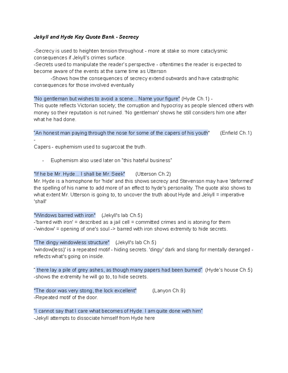 Jekyll HYDE revision pack Y11 - GCSE English Literature Paper 1: ‘The ...