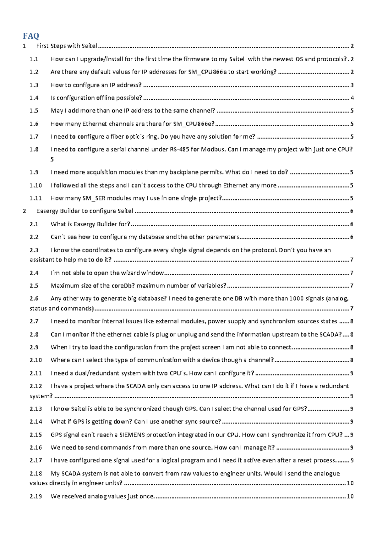 Saitel FAQ and Configuration Guide v0 for SM_CPU866e Users - Studocu