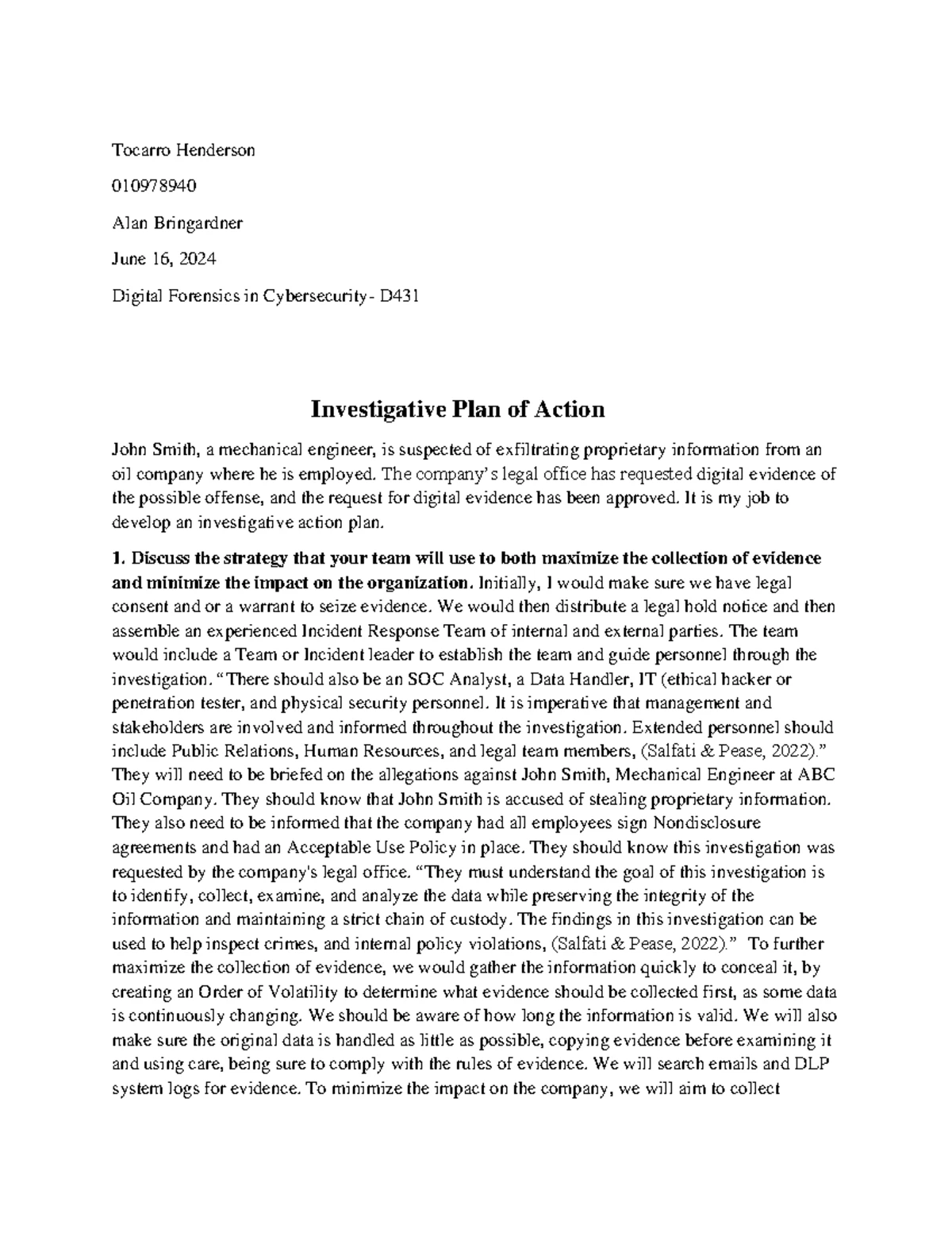 Digital Forensics Analysis Report - D431 Task 2 by Daniel Nkansah - Studocu