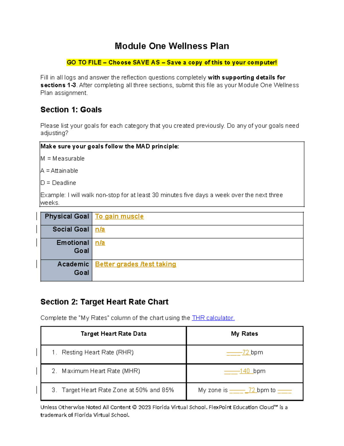 Module one wellness plan-2 - Module One Wellness Plan GO TO FILE ...