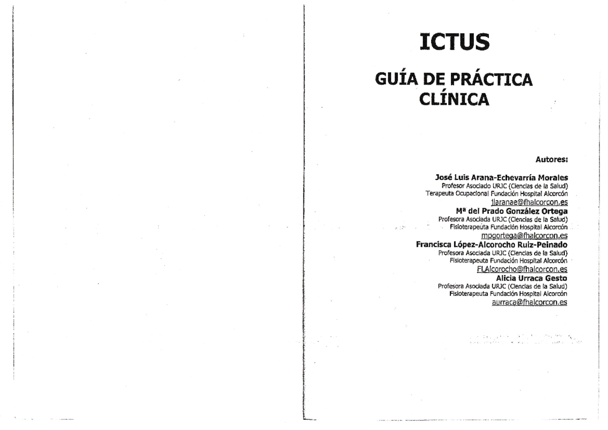 Enviando Ictus. Gu a de Pr ctica Cl nica - ICTUS ,, GUIA DE PRACTICA CLINICA Autores¡ Ioeé Luis ...
