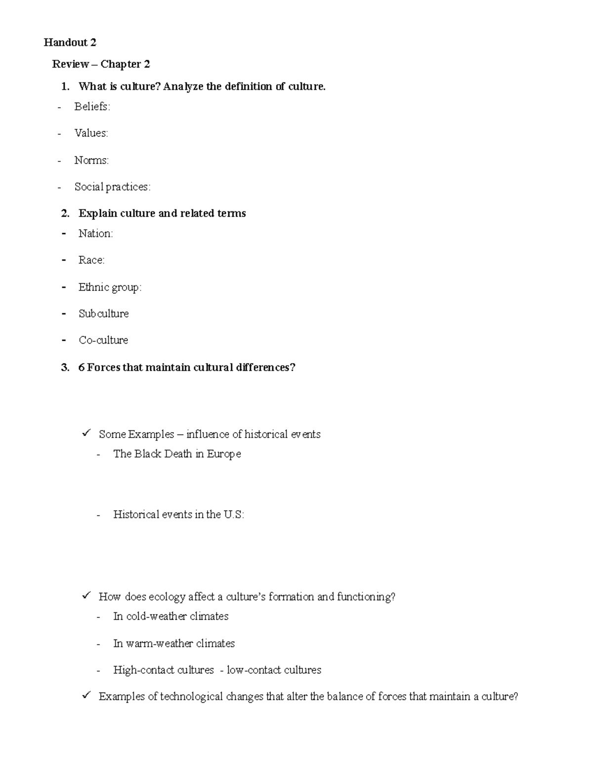 Handout 2 - Chapter 2 - Hand out to practice IC - Handout 2 Review ...