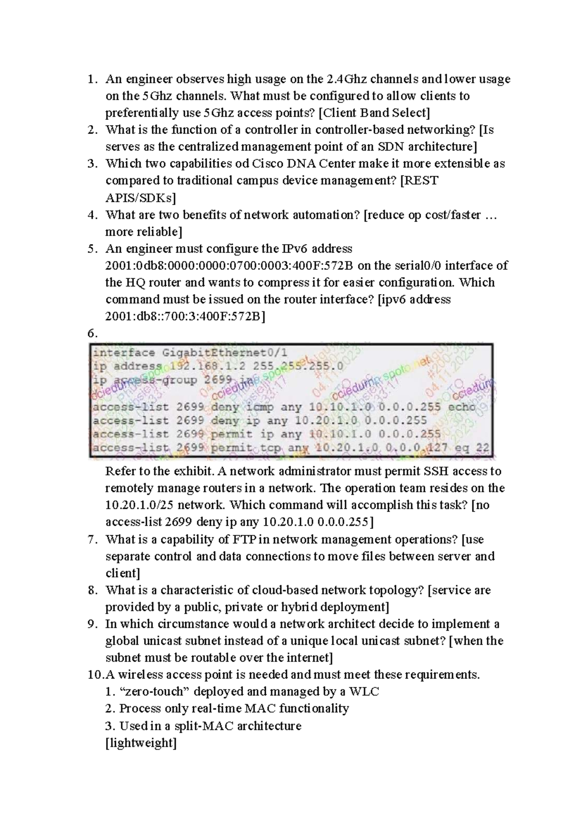 CCNA Study Guide: 1000-Dump for Networking Concepts and Configurations ...