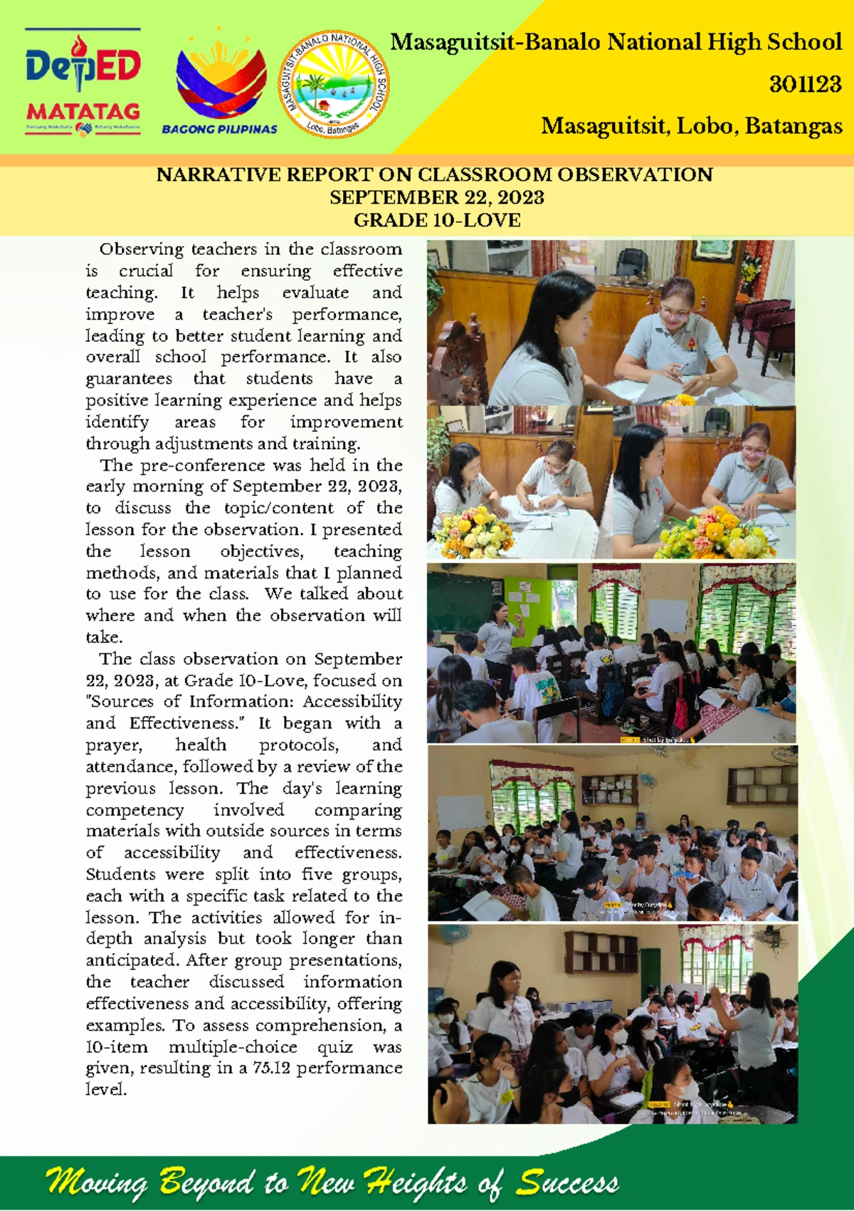 Narrative Report on G10-Grace 2nd Quarter Grades PTA Meeting - Studocu