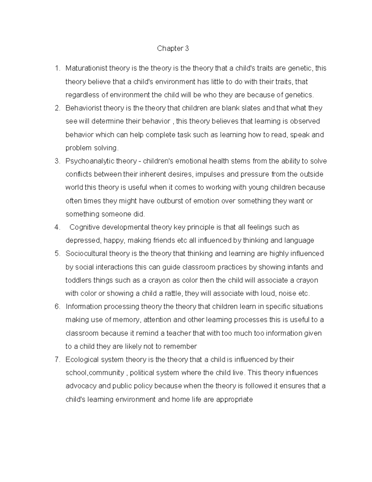 ECE Thoeries Chapter 3 - THEORIES ARE VERY IMPORTANT ! knowing these ...
