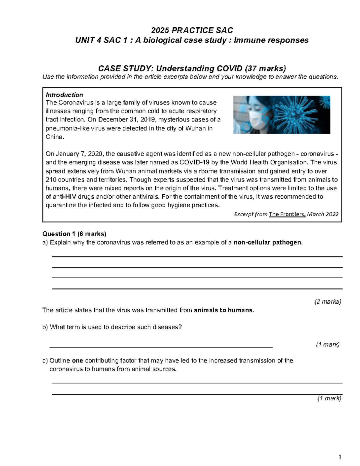 2025 Practice SAC 1: Biological Case Study on Immune Responses - Studocu